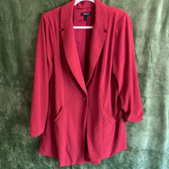 torrid | Jackets & Coats | Silk Lined Torrid Plus Sized Red Blazer ...